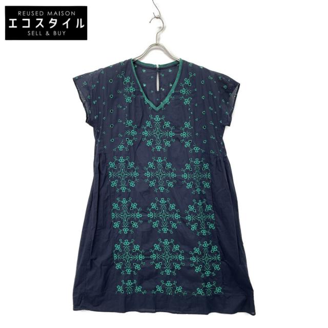Haat ハート ワンピース 3 ネイビー×グリーン レディース