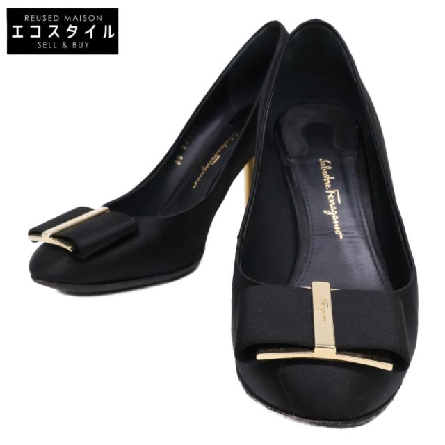 Salvatore Ferragamo サルヴァトーレフェラガモ シューズ 6.5D ブラック×ゴールド レディース