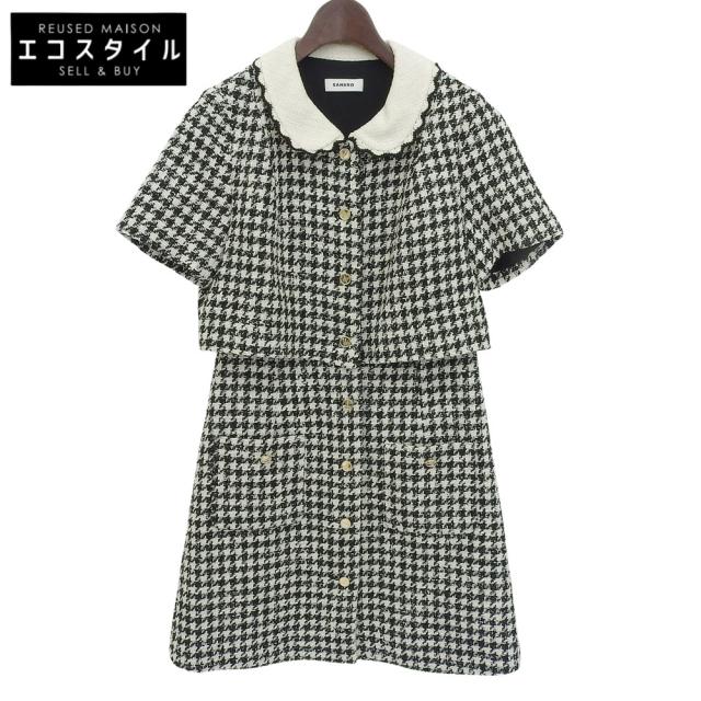 sandro サンドロ ワンピース 34 ホワイト/ブラック レディース