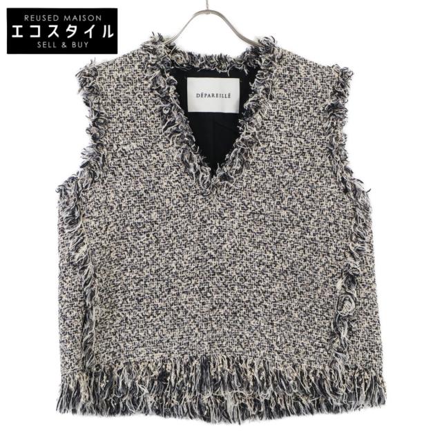 DPAREILL デパリエ ベスト 38 ブラック ホワイト レディース
