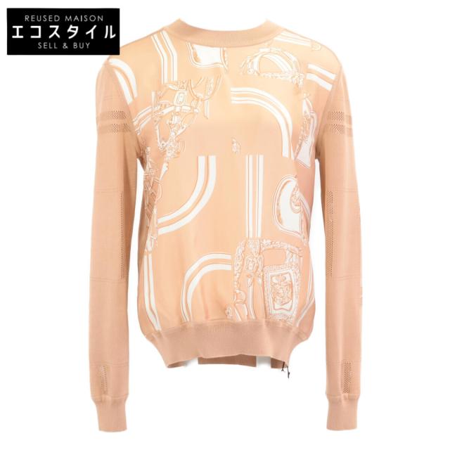 HERMES エルメス トップス 36 ピンクベージュ レディース