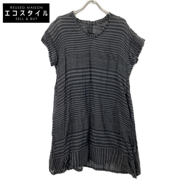 Haat ハート ワンピース 2 ブラック グレー ストライプ レディース