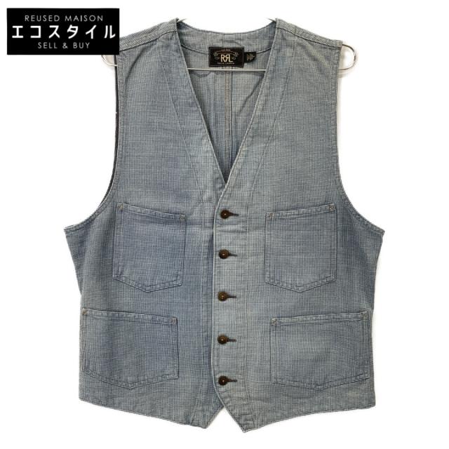 RRL ダブルアールエル ベスト M ブルー メンズ