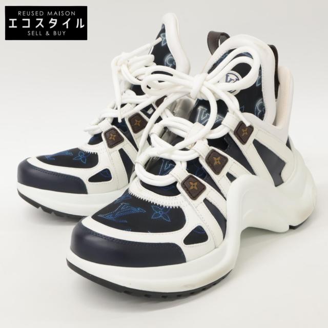 LOUIS VUITTON ルイヴィトン シューズ 36 ネイビー/ホワイト レディース