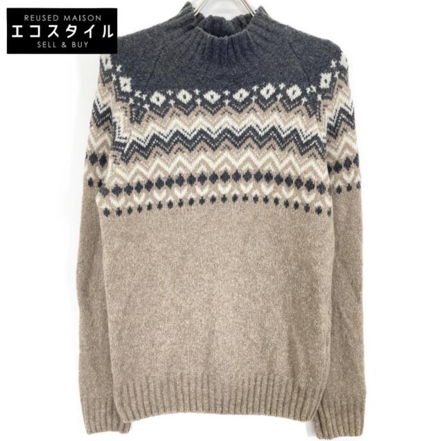 GRAN SASSO グランサッソ トップス 48 ベージュ×グレー メンズ