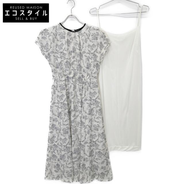 ANAYI アナイ ワンピース 36 ホワイト リーフ レディース