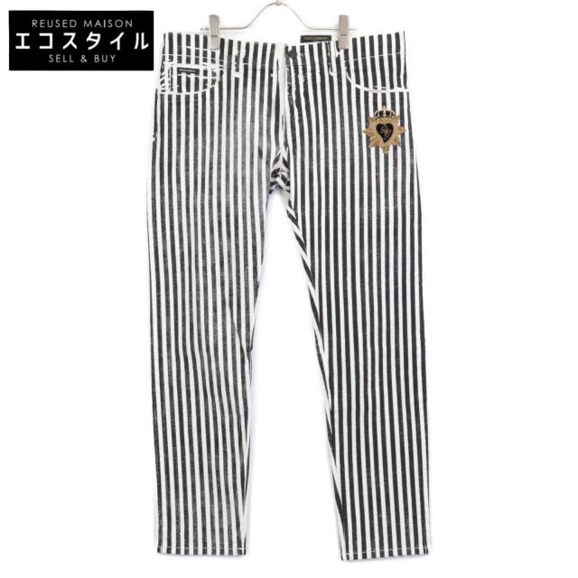 DOLCE&GABBANA ドルチェアンドガッバーナ ボトムス 52 ブラック／ホワイト メンズ