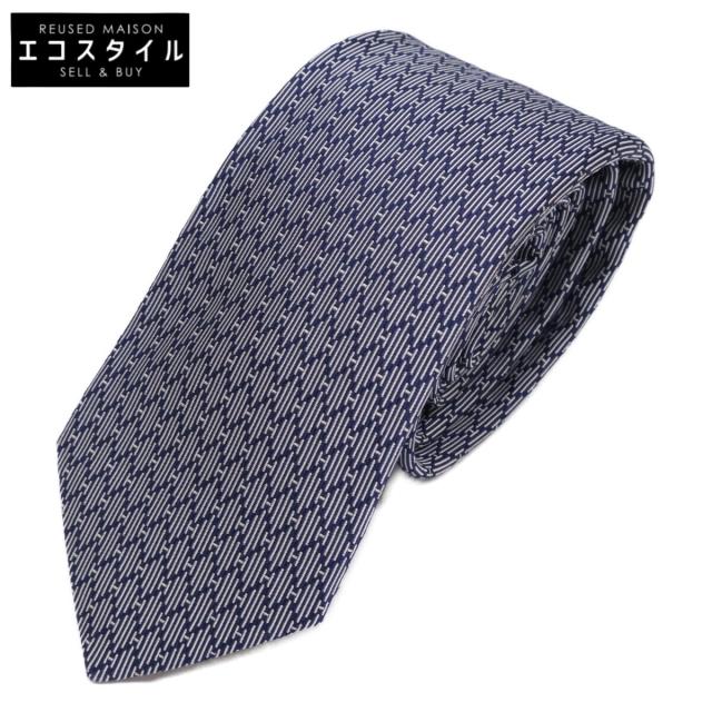 HERMES エルメス ネクタイ ネイビー メンズ