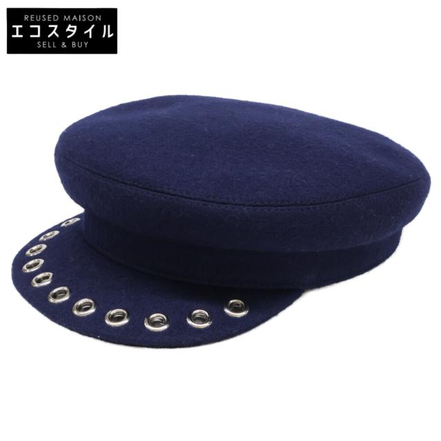HERMES エルメス 帽子 58 ネイビー レディース