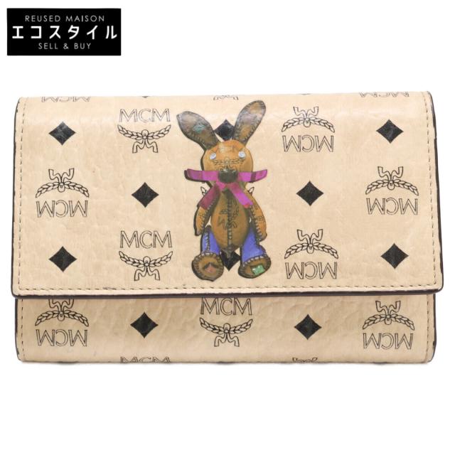 MCM エムシーエム 三つ折り財布（小銭入れあり） アイボリーｘピンク レディース