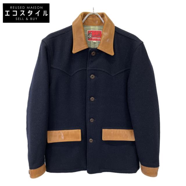 RADIALL ラディアル コート 38 ネイビー ブラウン メンズ