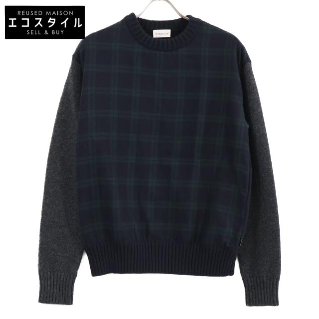 MONCLER モンクレール トップス L ネイビー×グレー メンズ