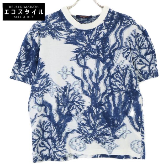 LOUIS VUITTON ルイヴィトン トップス ホワイト×ブルー メンズ