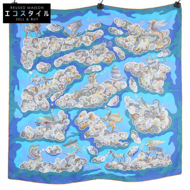 HERMES エルメス スカーフ ブルー系 レディース