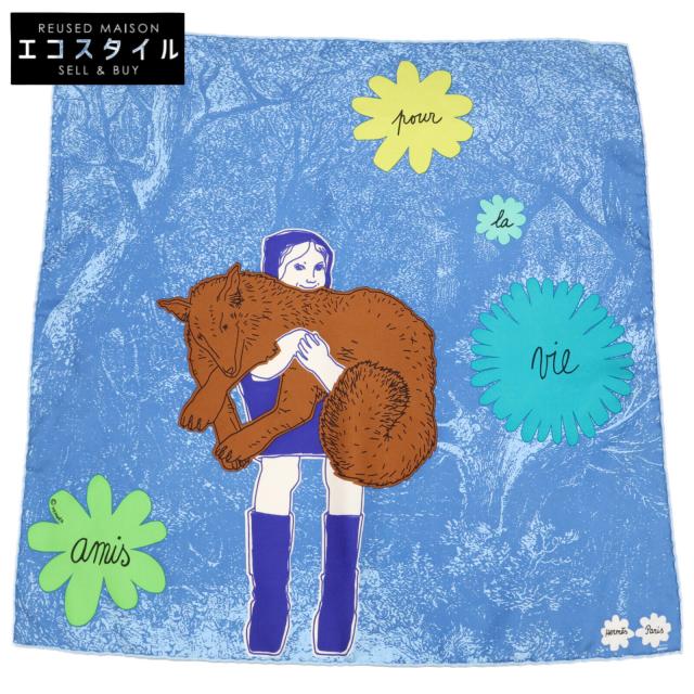 HERMES エルメス スカーフ ブルー レディース