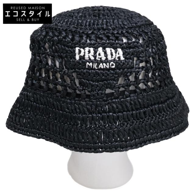 PRADA プラダ 帽子 M ブラック レディース