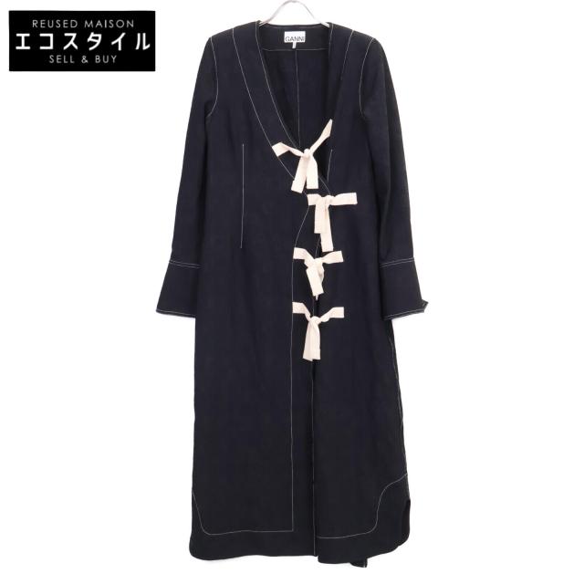 GANNI ガニー ワンピース 38 ネイビー レディース