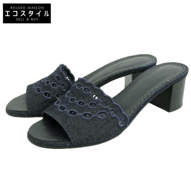 HERMES エルメス シューズ 35 1/2 ネイビー レディース