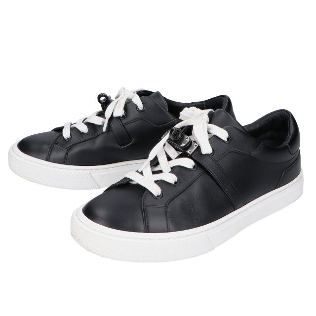 HERMES エルメス シューズ 38 ブラック レディース