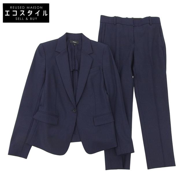 Theory セオリー スーツ セットアップ 0 ネイビー レディース