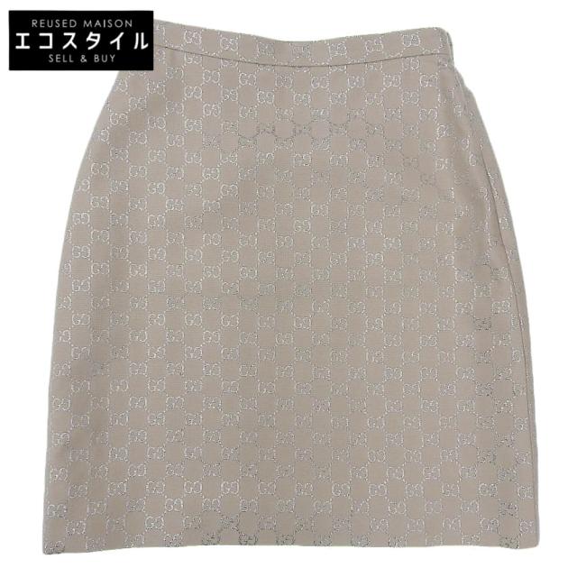 GUCCI グッチ スカート 36 アイボリー/シルバー レディース