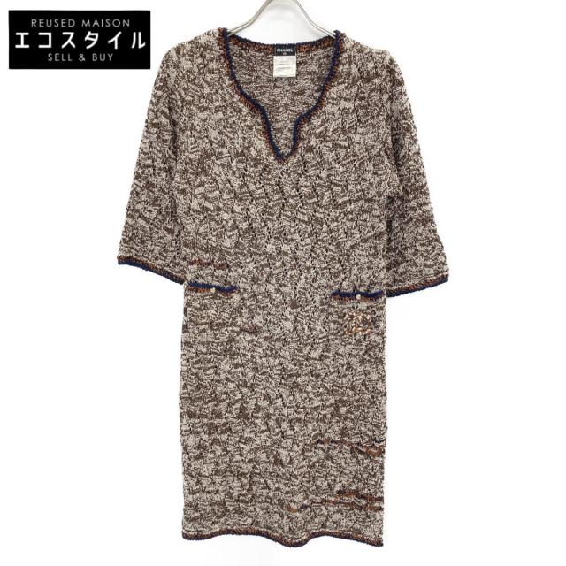 CHANEL シャネル ワンピース 44 ブラウン レディース