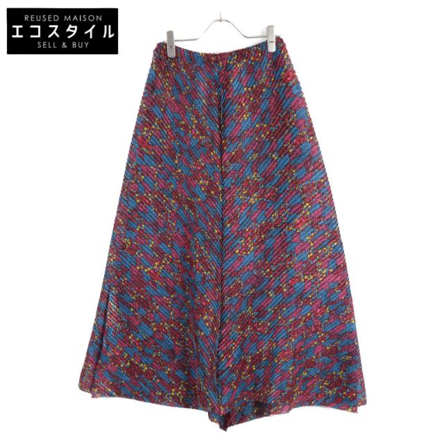 ISSEY MIYAKE FETE イッセイミヤケフェット スカート 2 ボルドーｘブルー レディース
