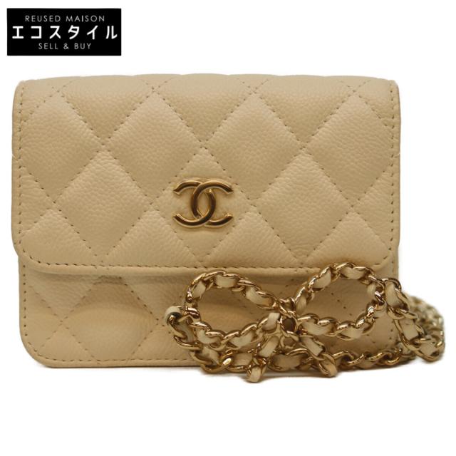 CHANEL シャネル ショルダーバッグ 白/GD金具 レディース