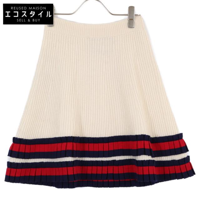 GUCCI グッチ スカート XS ホワイト レディース