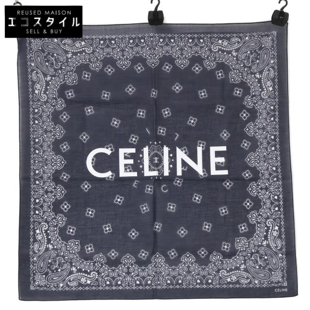 CELINE セリーヌ スカーフ ネイビー メンズ