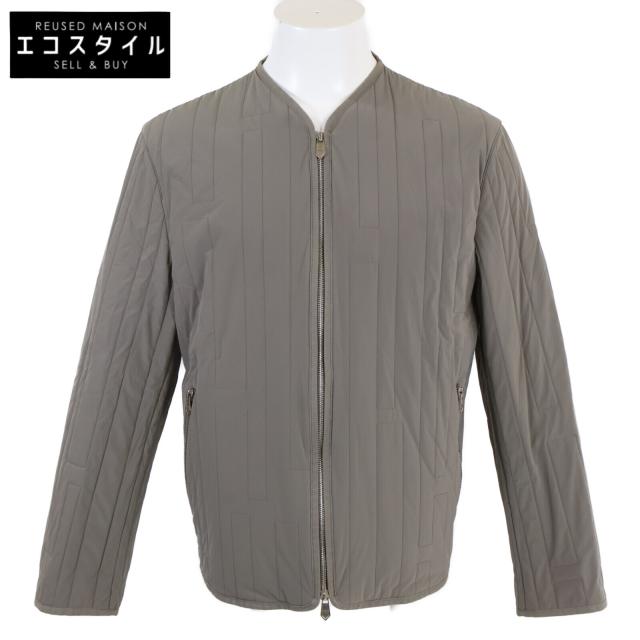 HERMES エルメス ジャケット 48 グレー×オレンジ メンズ