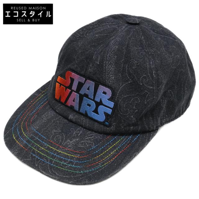 ETRO エトロ 帽子 L/XL ブラック系/マルチカラー