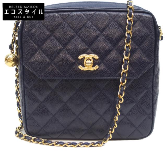 CHANEL シャネル ショルダーバッグ ネイビー/GD金具 レディース