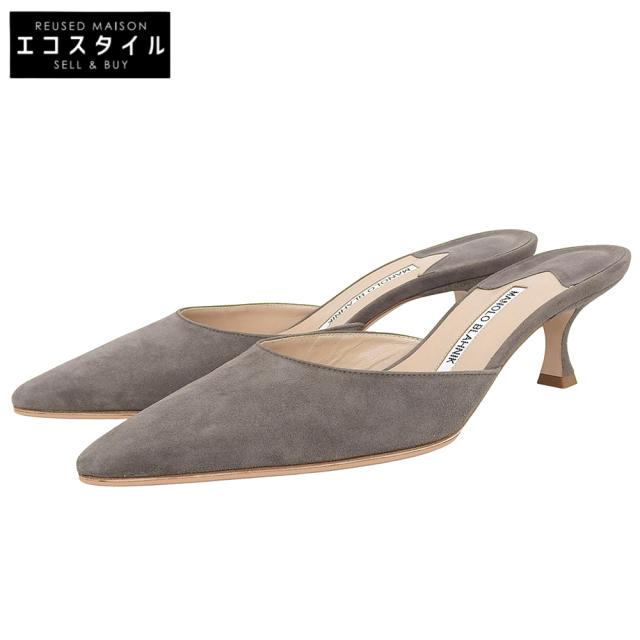 MANOLO BLAHNIK マノロブラニク シューズ 38 1/2 グレー レディース