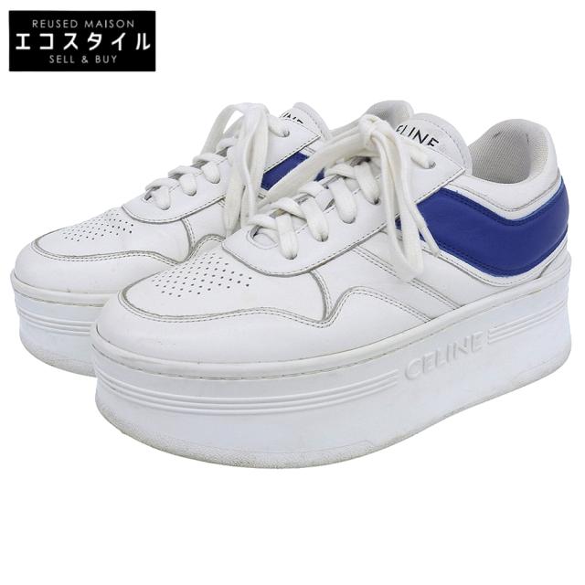 CELINE セリーヌ シューズ 36 ホワイト/ブルー レディース