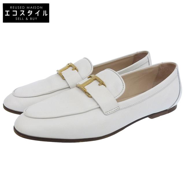 TODS トッズ シューズ 39 ホワイト/ゴールド レディース
