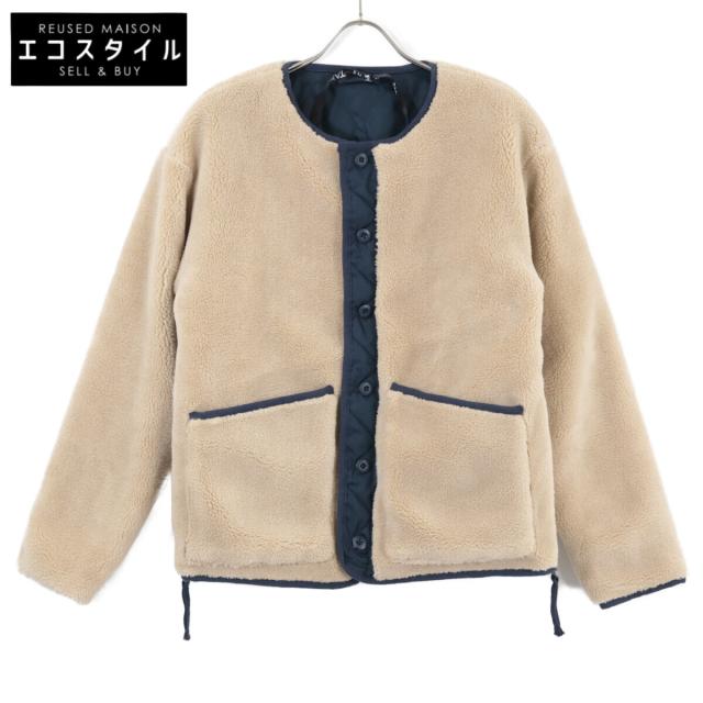 TAION タイオン ジャケット XS ベージュ/ネイビー メンズ