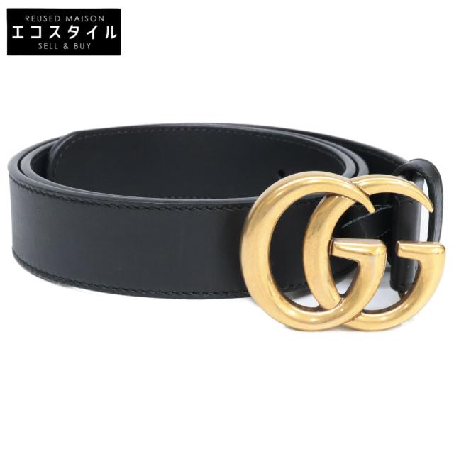 GUCCI グッチ ベルト 80・32 ゴールド/ブラック メンズ