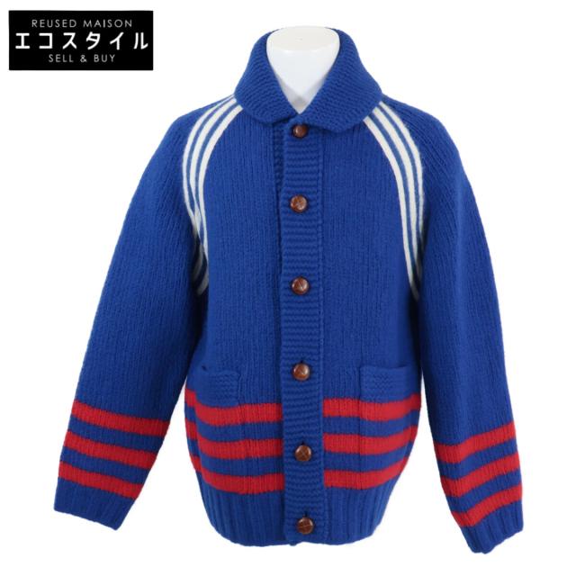 GUCCI グッチ ジャケット S ブルーxホワイト メンズ