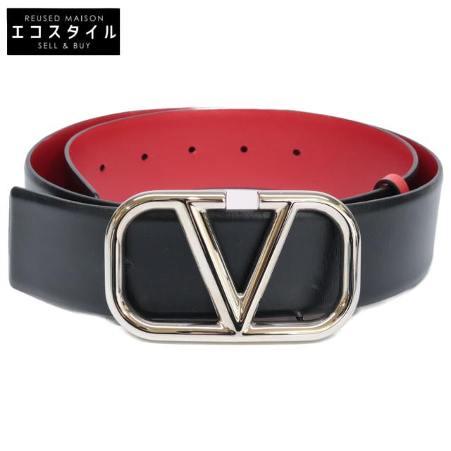 Valentino Garavani ヴァレンティノガラヴァーニ ベルト 80/32(F) シルバー/ブラック/レッド メンズ
