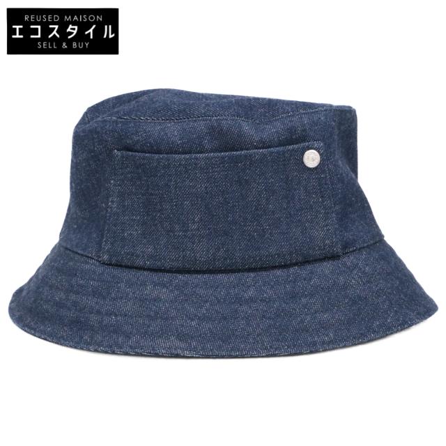 HERMES エルメス 帽子 57 インディゴ メンズ