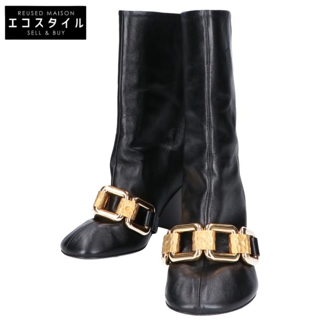 JIL SANDER ジルサンダー シューズ 36 ブラック/ゴールド レディース