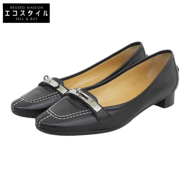 HERMES エルメス シューズ 36 ブラック/シルバー レディース