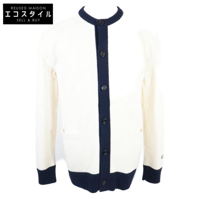 GUCCI グッチ トップス S ホワイト/ネイビー メンズ