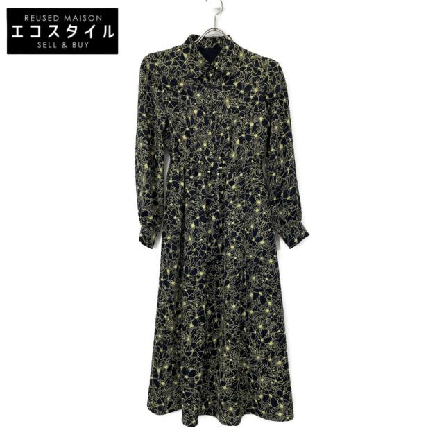 ANAYI アナイ ワンピース 34 ネイビー×イエロー レディース