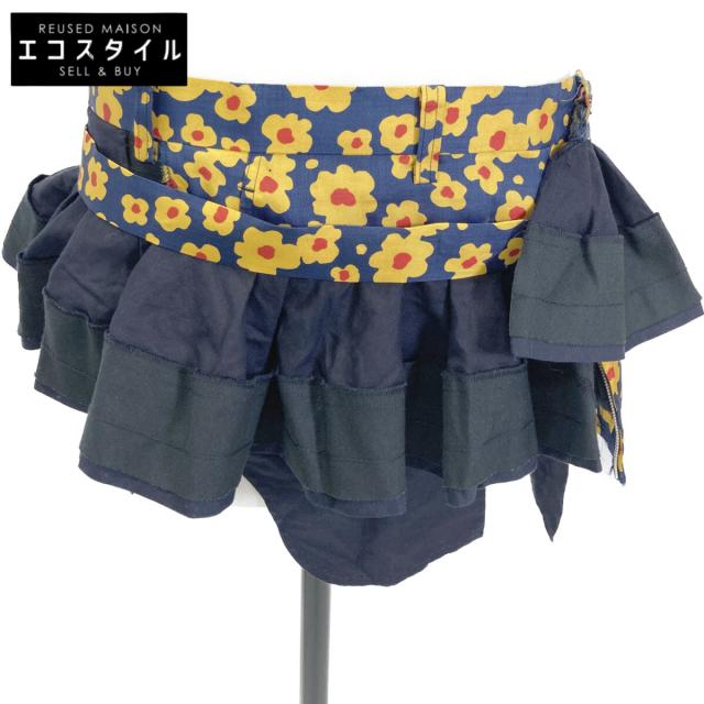 tricotCOMMEdesGARCONS トリココムデギャルソン スカート ？ ネイビー／イエロー レディース