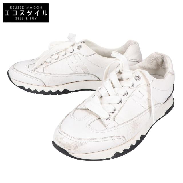 HERMES エルメス シューズ 37 1/2 ホワイト レディース