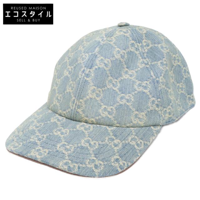 GUCCI グッチ 帽子 L ライトブルー メンズ
