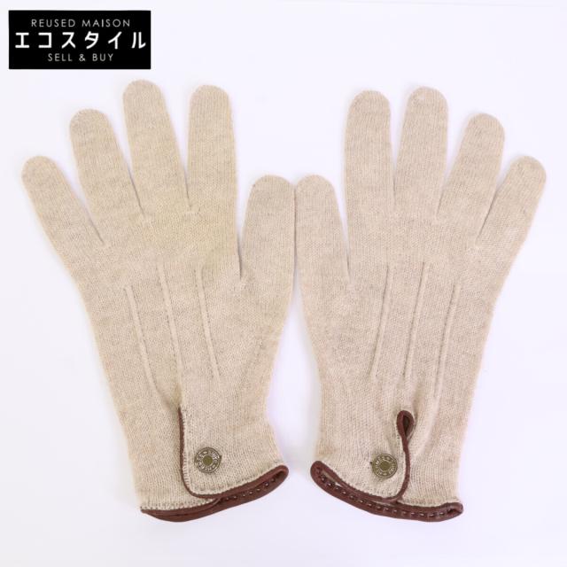 HERMES エルメス グローブ M ナチュラル/ブラウン レディース