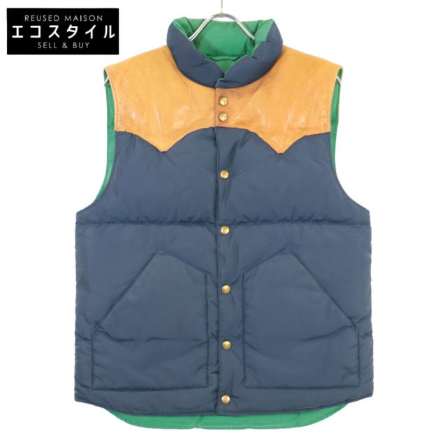 RRL ダブルアールエル ベスト S ネイビー×グリーン メンズ